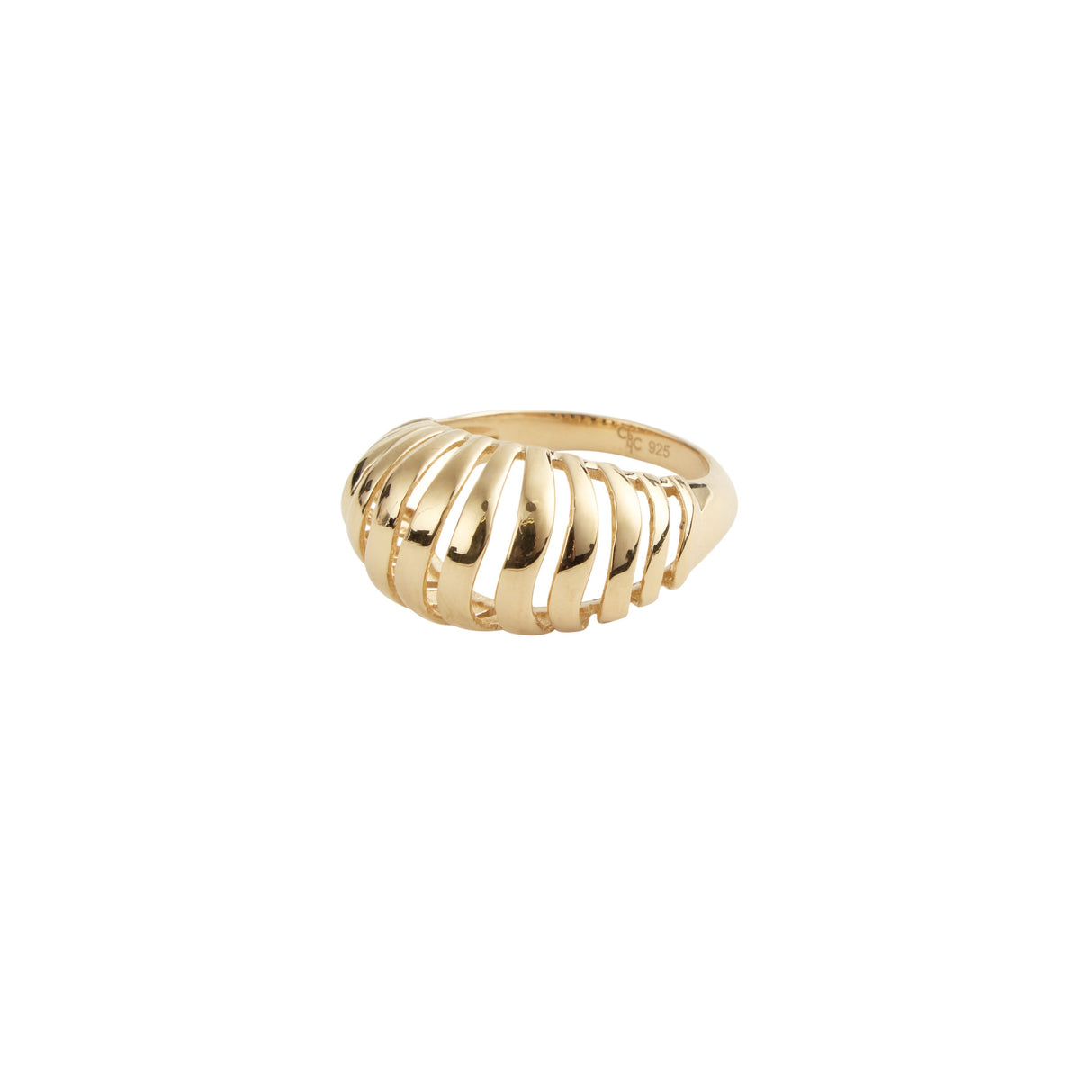 Mini Ribbed VOID Ring, Gold– cbycjewelry
